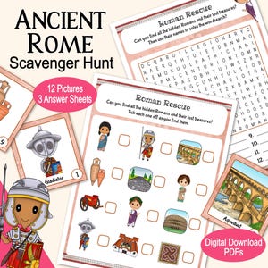 Ancient Rome Scavenger Hunt, a Printable History Game, for a Roman ...