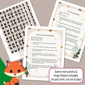 Woodland Animal Bingo Cards, a Printable Autumn Forest Game, for a ...