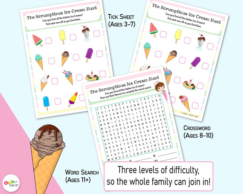 Ice Cream Picture Scavenger Hunt, a Printable Sweet Party Game, Summer ...