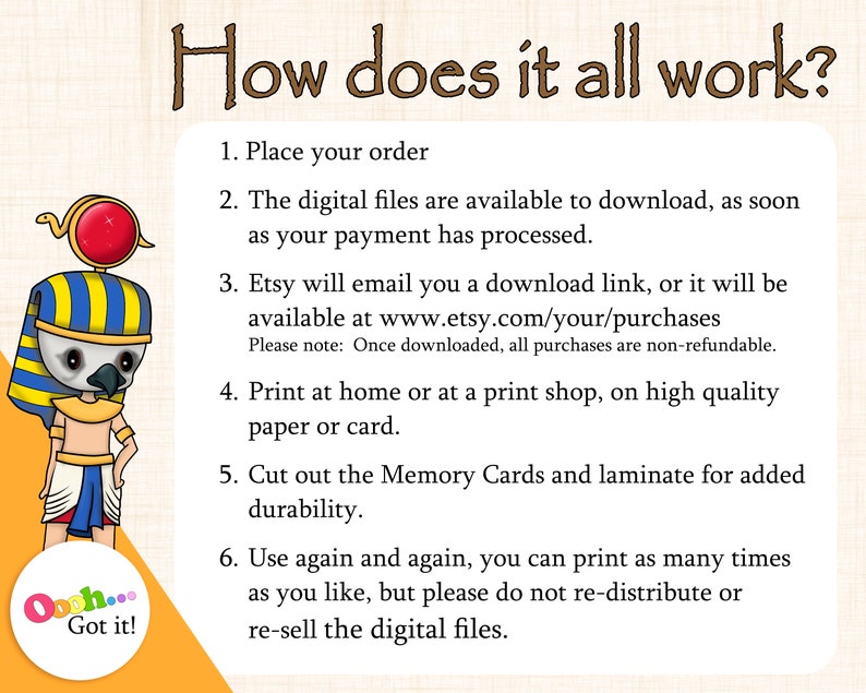Ancient Egypt Memory Card Game a Printable Egyptian Picture - Etsy