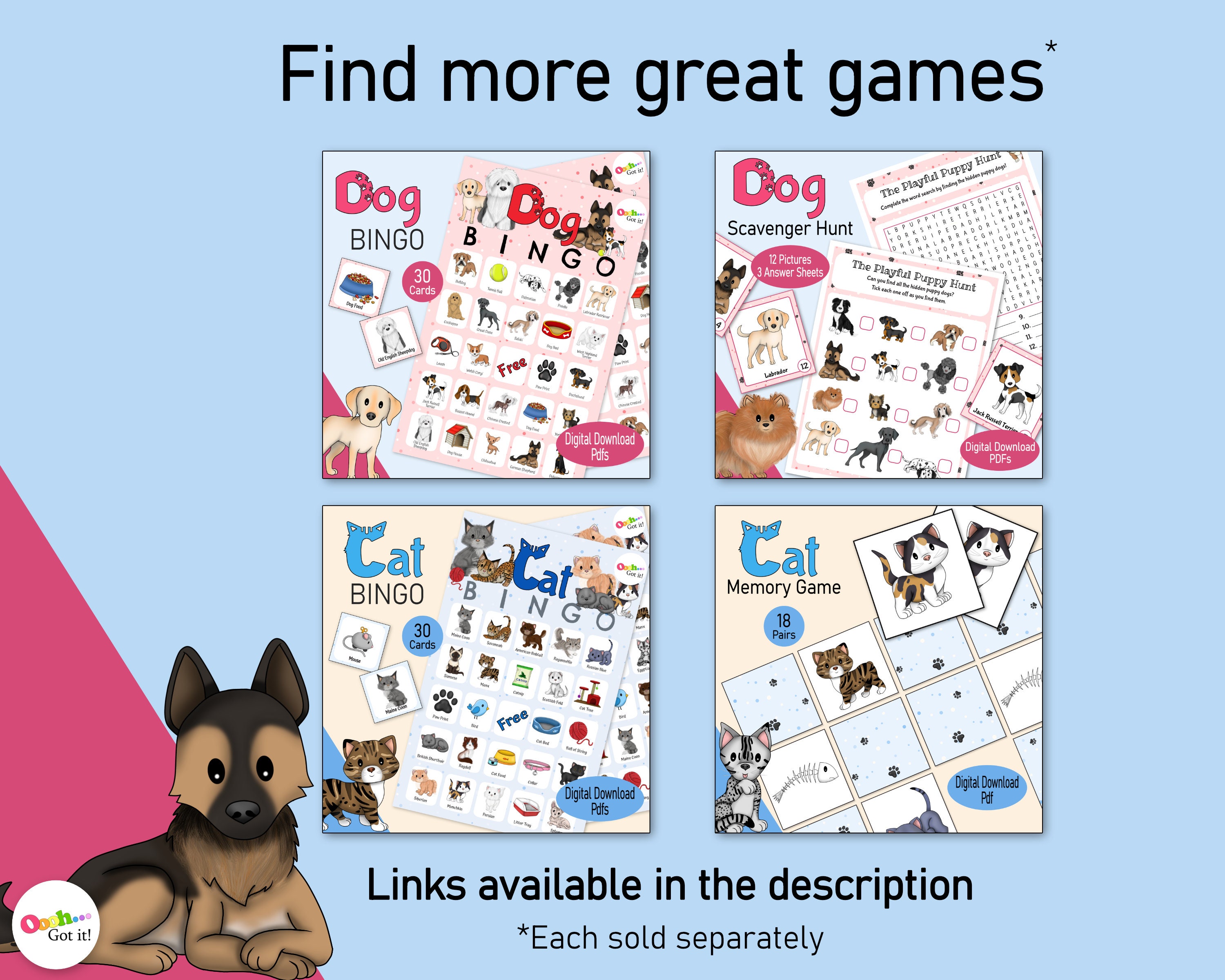 Dog Memory Cards, a Printable Puppy Picture Matching Game, a Toddler ...