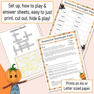 Scarecrow Scavenger Hunt, a Printable Fall Picture Game, for ...