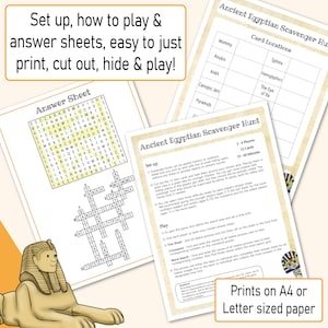 Ancient Egypt Picture Scavenger Hunt, a Printable Egyptian Family Game ...