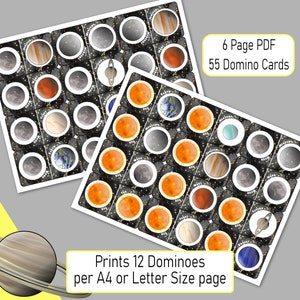 Solar System Dominoes, a Printable Picture Matching, Space Game for ...