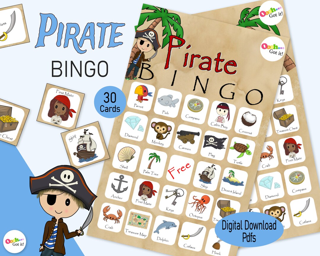 Pirate Bingo Game a Printable Kids Activity for a Pirate - Etsy UK