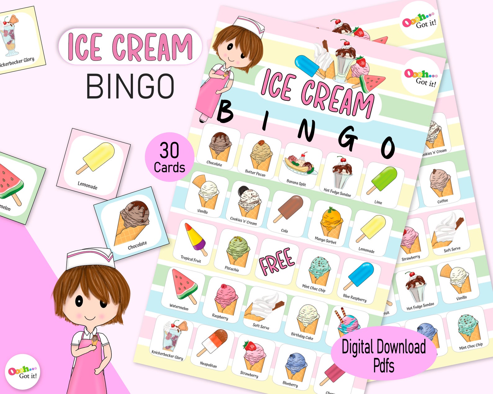 Ice Cream Bingo a Printable Sweet Party Game Summer Fun for - Etsy UK