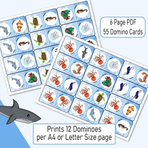Under the Sea Dominoes, a Printable Ocean Party Favor, Summer Birthday ...