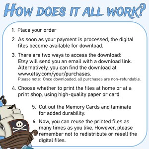 Pirate Memory Card Game, a Printable Picture Matching Game for Toddlers ...