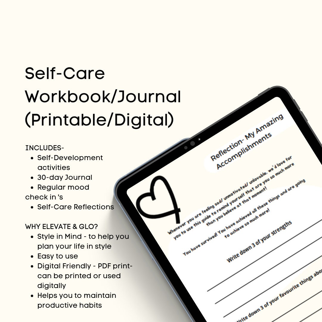 Self Care Workbook, Self Care Journal, Digital Journal, Self-care ...