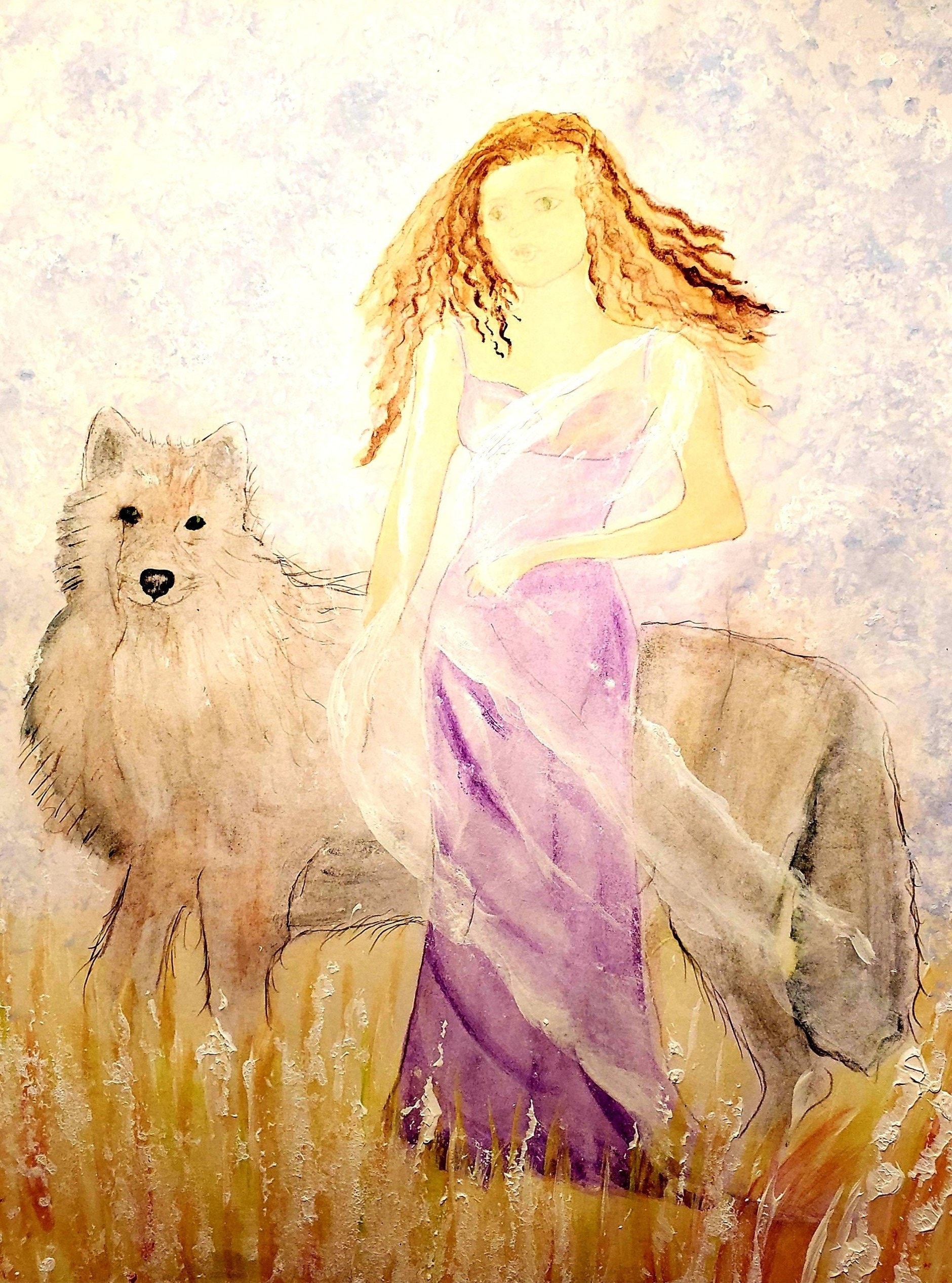 Title: "mary's Crying Wolf" Art Print of My Original Painting, - Etsy