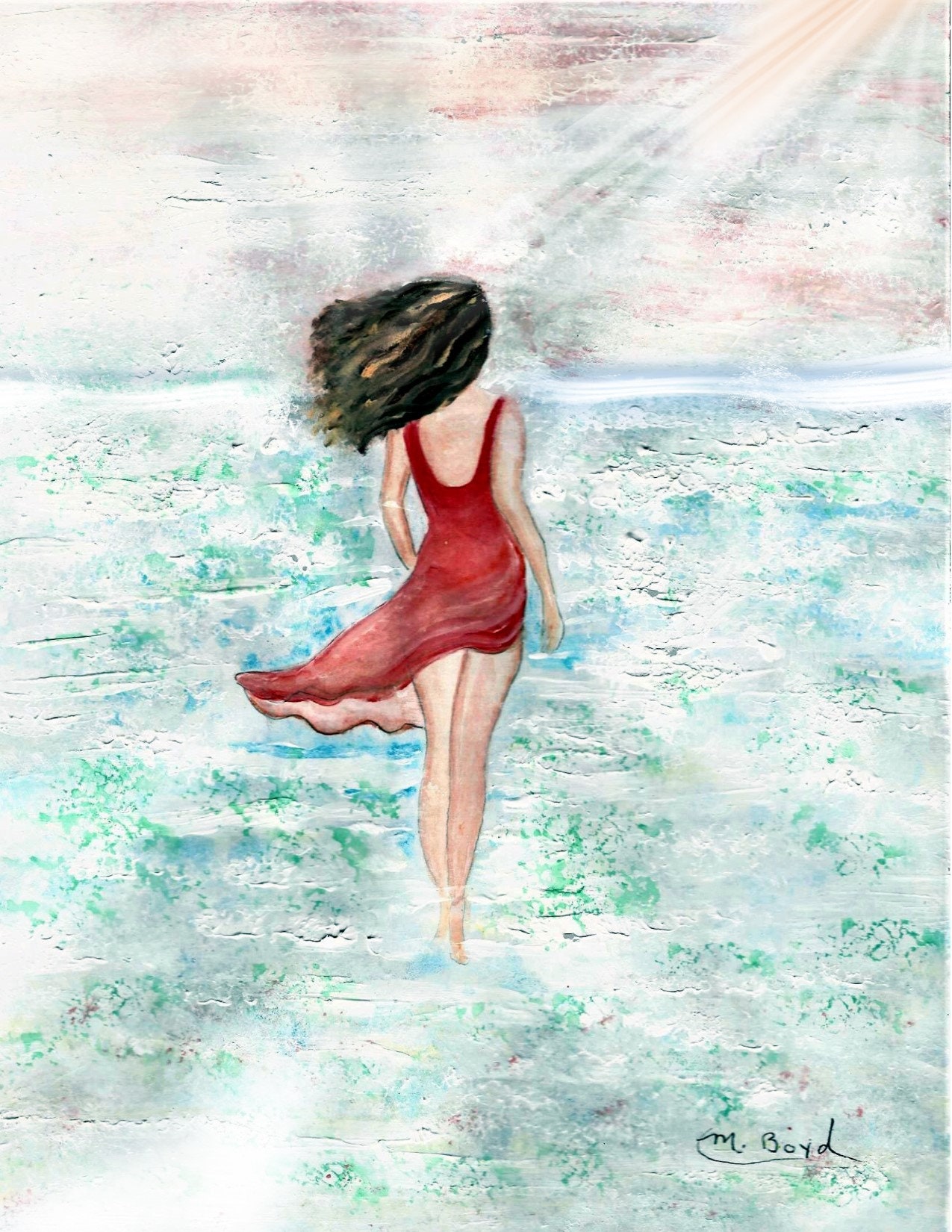 Title: “ Lady Ruby in July." Art Print of Original Painting. - Etsy