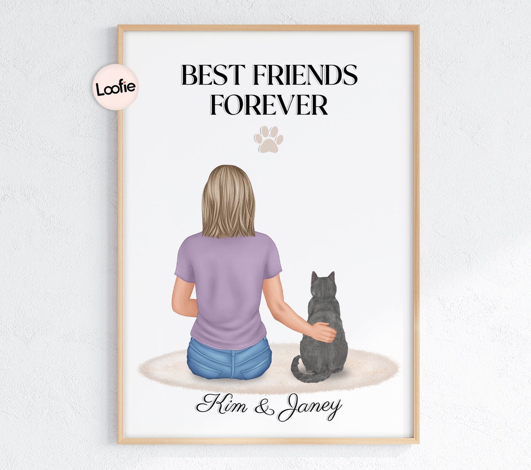 Personalized Cat Portrait Personalized Cat Gift Personalized Cat Poster ...