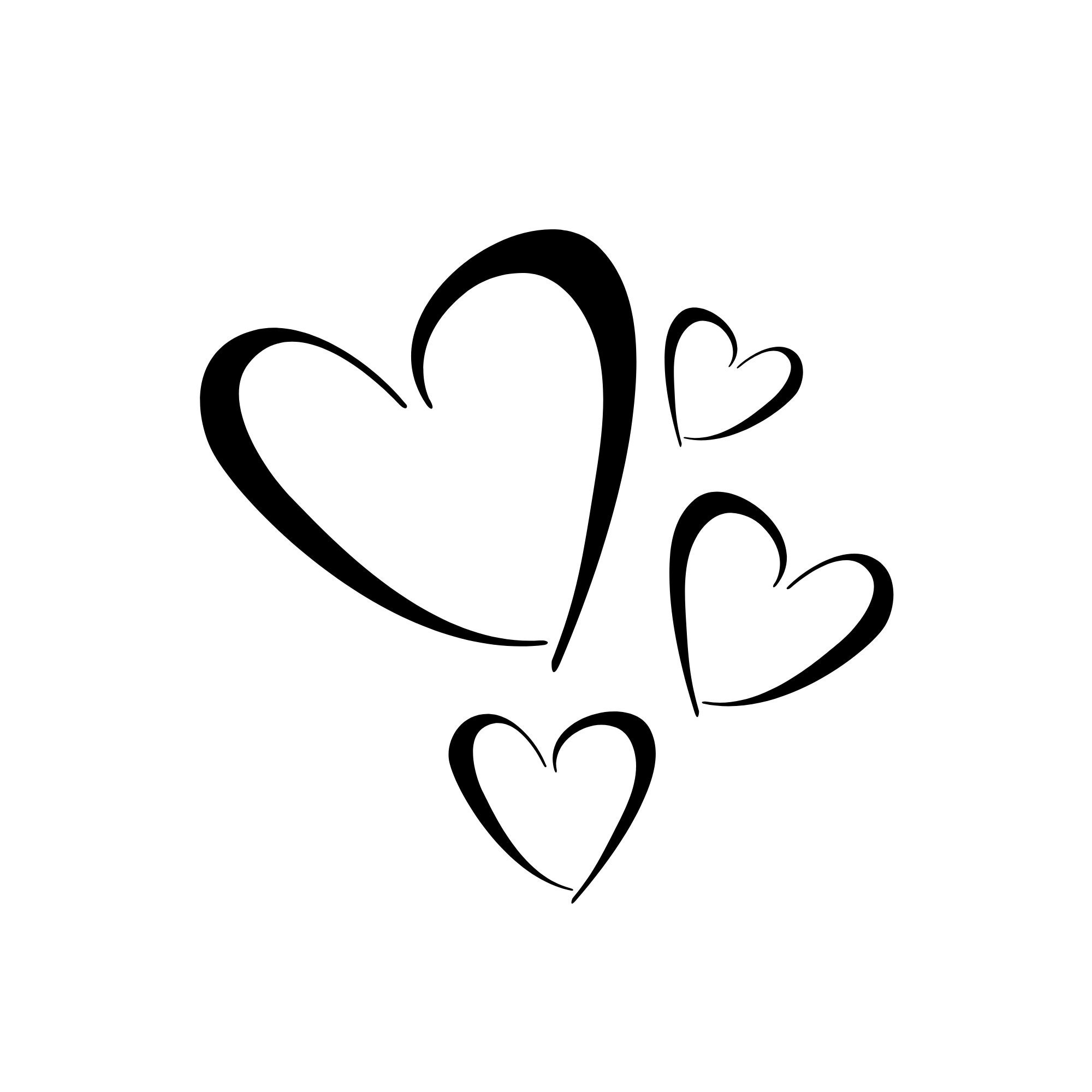 4 hearts Print Instant Download SVG PNGPDF digital download | Etsy