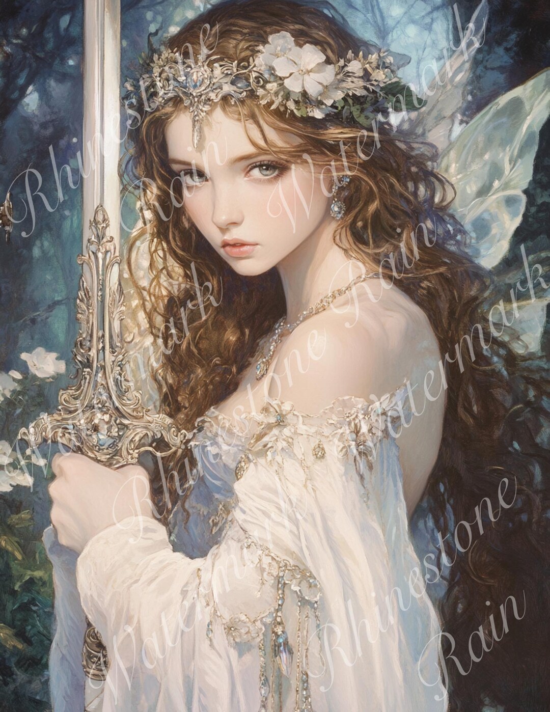 Fairy Warrior Print Set: Elf Princess With Sword (digital Download) - Etsy