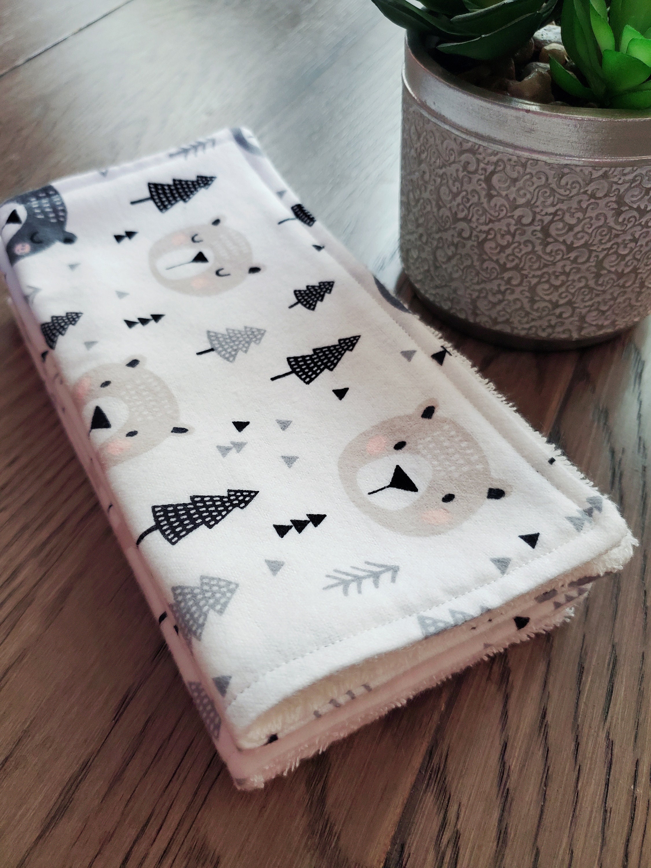 Baby Washcloths, Flannel, Terry Cloth, Bears, Baby Shower Gift - Etsy