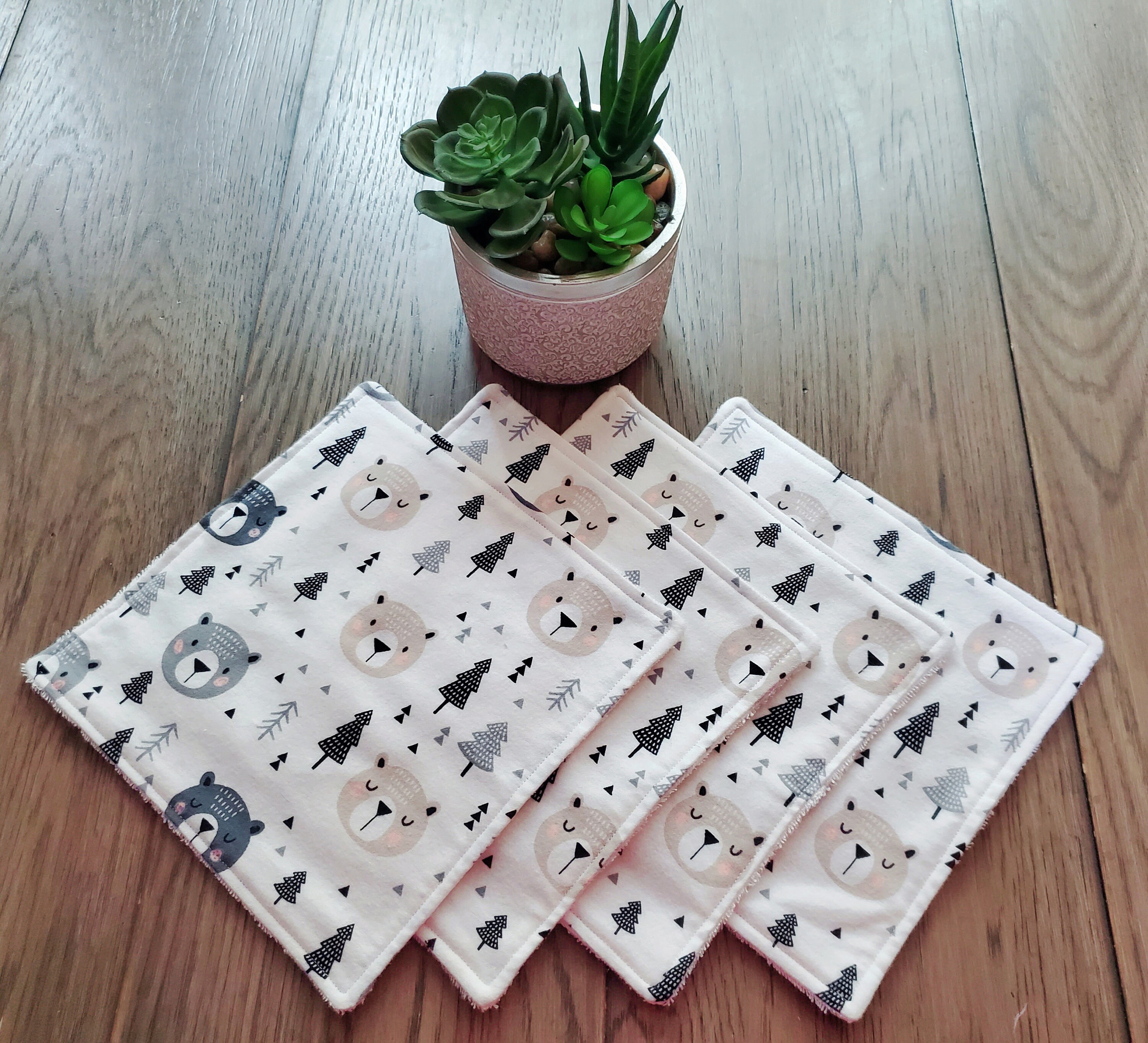 Baby Washcloths, Flannel, Terry Cloth, Bears, Baby Shower Gift - Etsy