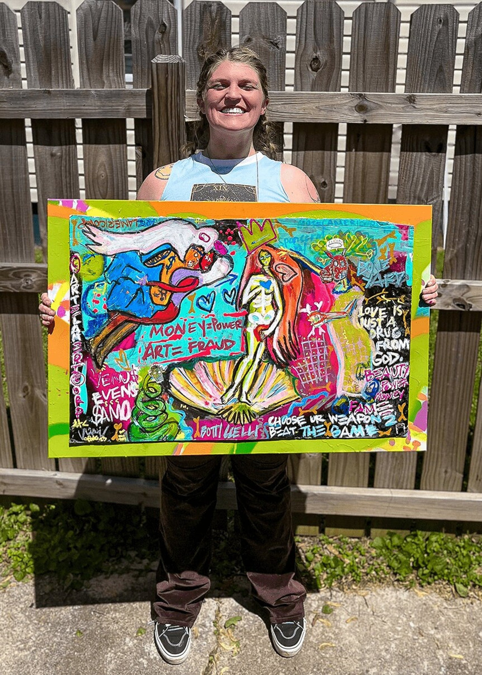 Neo-expressive Bold Abstract Painting | Rebirth of Venus| Gold Leaf ...