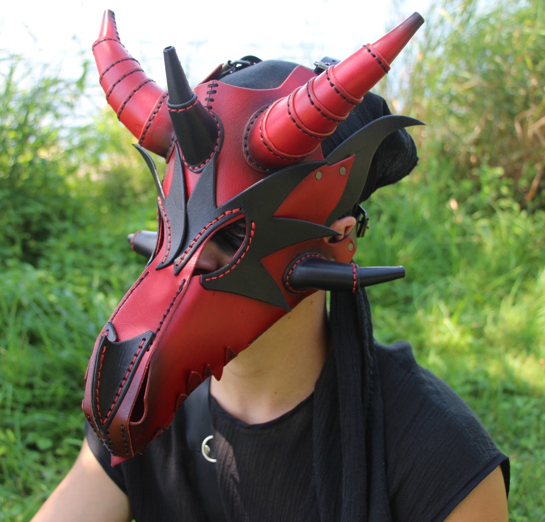 Leather Dragon Mask - Etsy