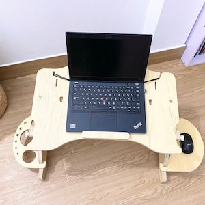 Laptop Desk for Comfortable Lying or Sitting, Eases Neck and Back ...
