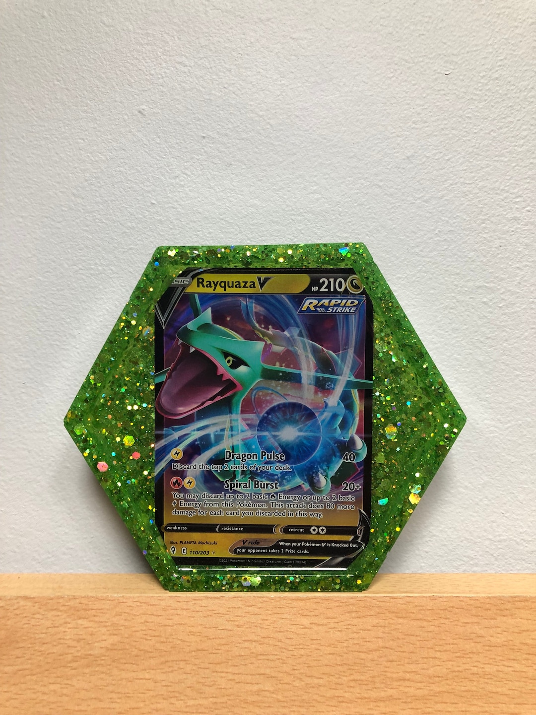 Rayquaza V Pokémon Card Resin Coasters / Trinket Dish Pokemon Art Resin ...