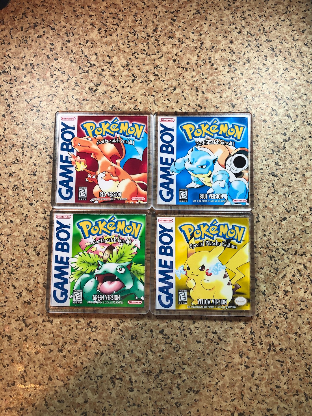 Pokémon Gameboy Color Coasters Retro Collection Pokémon Red Green Blue ...