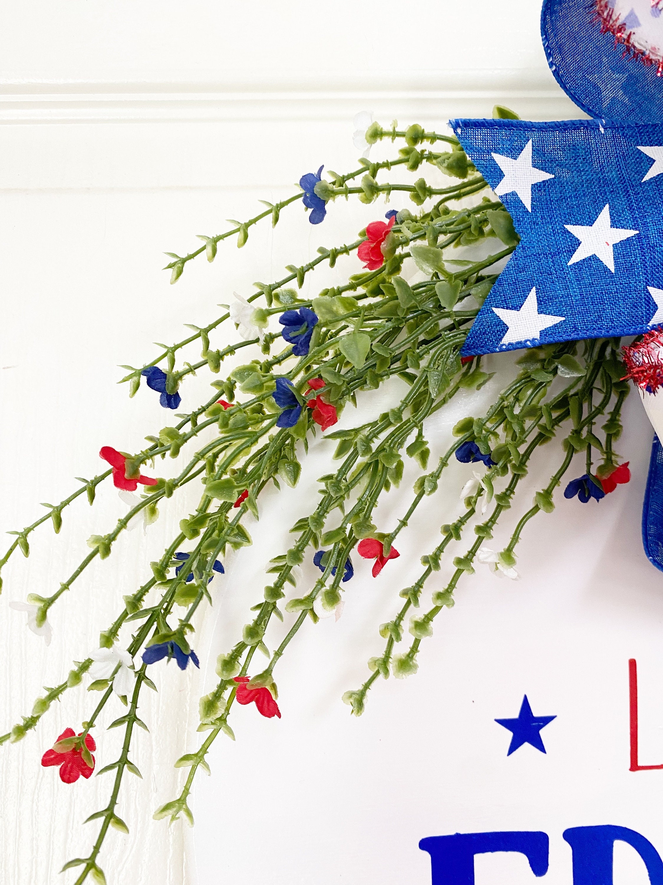 Patriotic Wood Round | Patriotic Door Hanger | Storm Door Decor ...