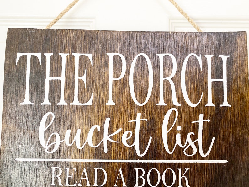 Rustic Porch Bucket List Sign - Wooden Hanging Decor for Outdoor Spaces ...