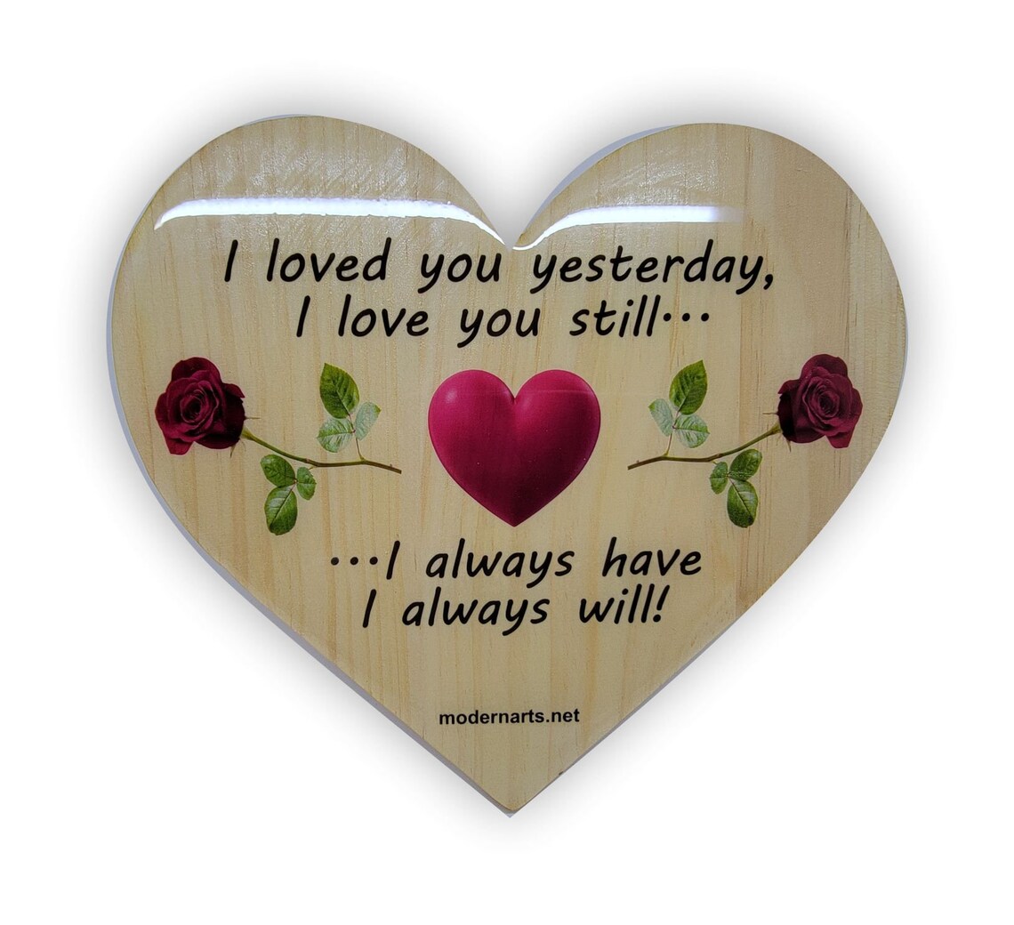 Love You Wooden Heart 9"x 8" With Resin on Top - Etsy
