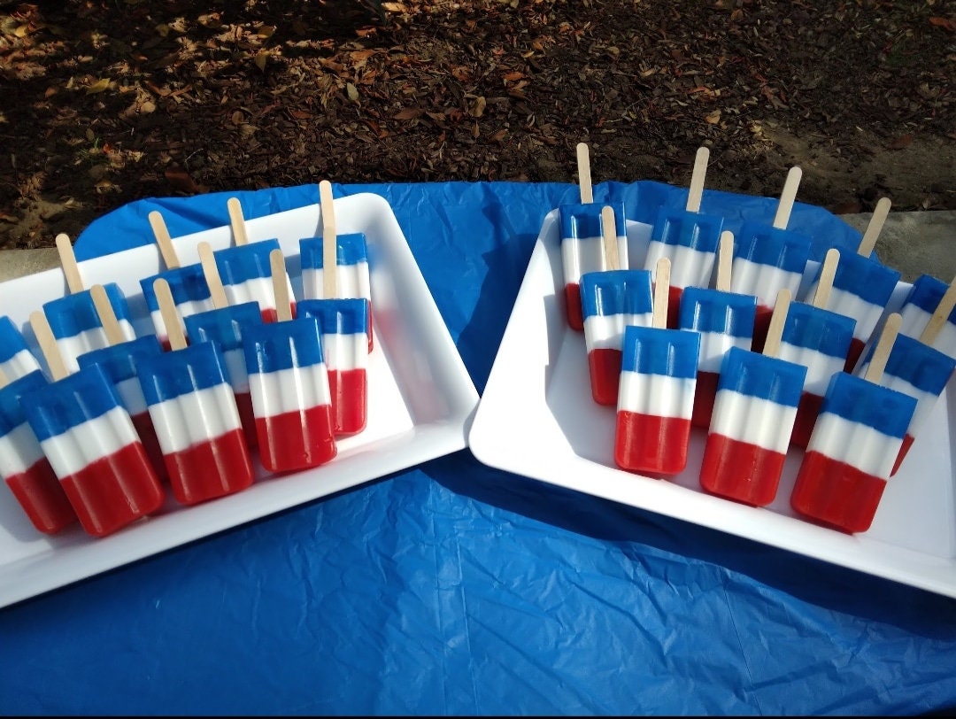 Handmade Patriotic Popsicle Soap: USA Flag Goat Milk, 4th of July ...