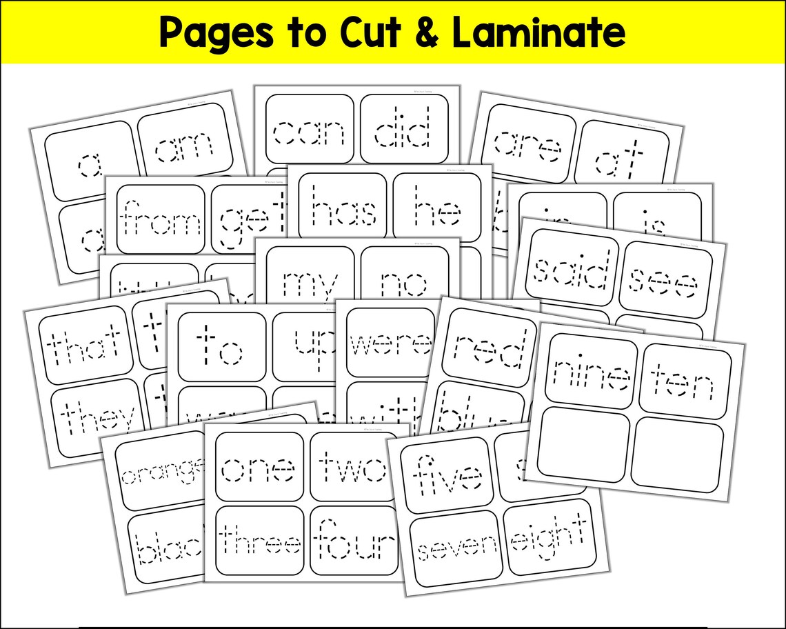 Tracing Sight Words Worksheet Literacy Center Activity - Etsy