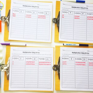 Multiplication Using Array Worksheet - Etsy