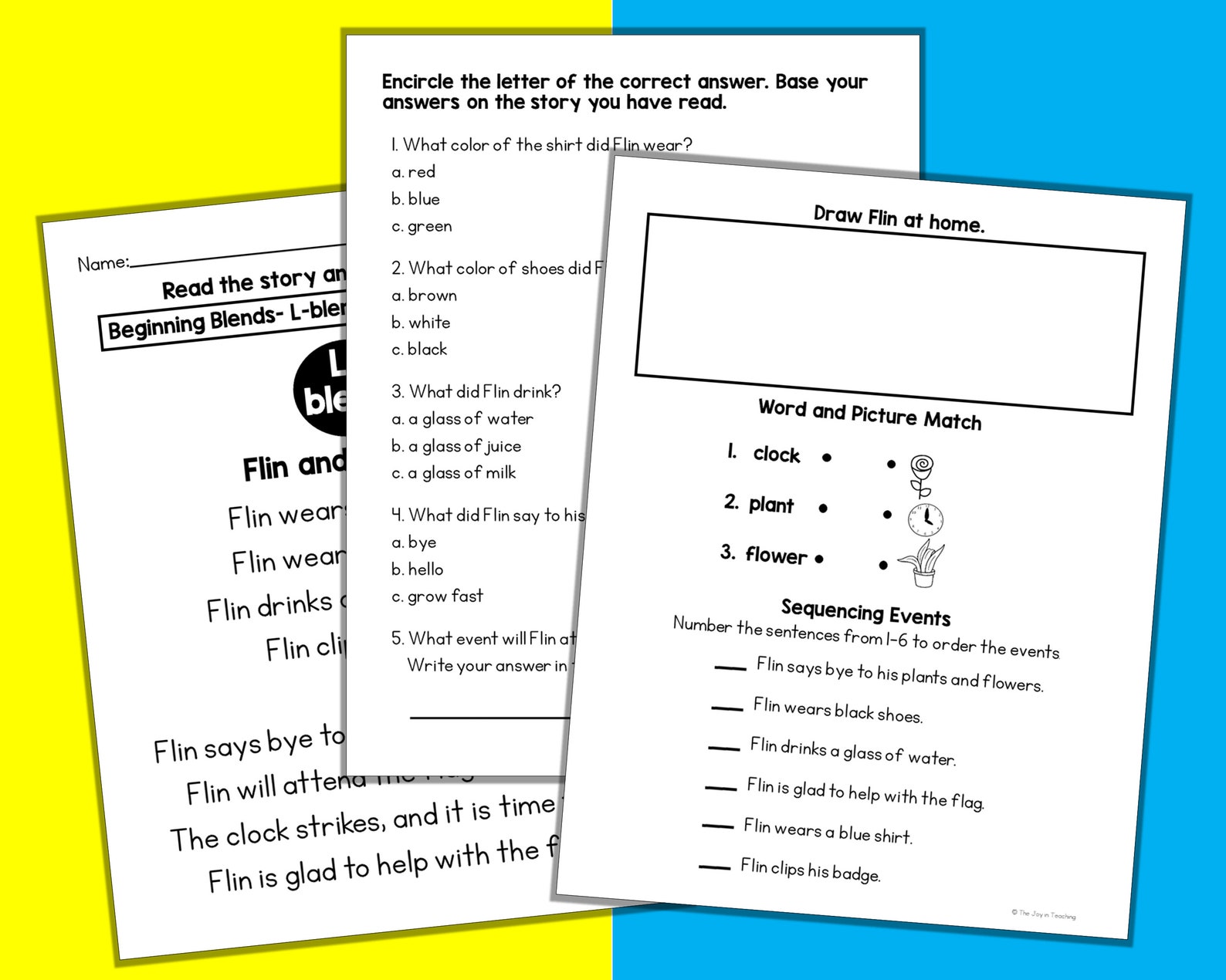 Beginning Blends Reading Comprehension Passage - Etsy