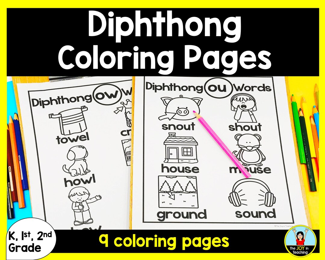 Diphthong Coloring Pages - Etsy