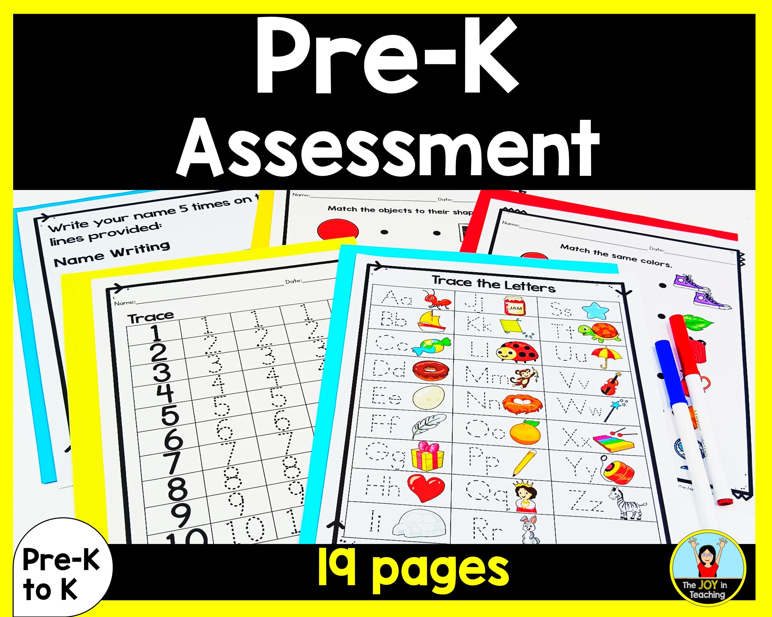 Preschool Assessment - Pre-k Assessment - Etsy