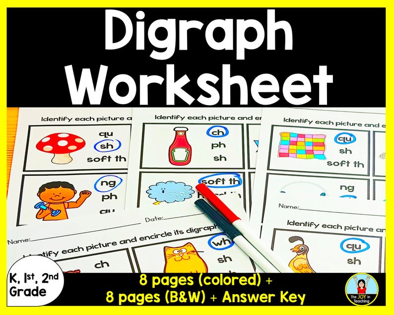 Digraph Sound Worksheet - Etsy