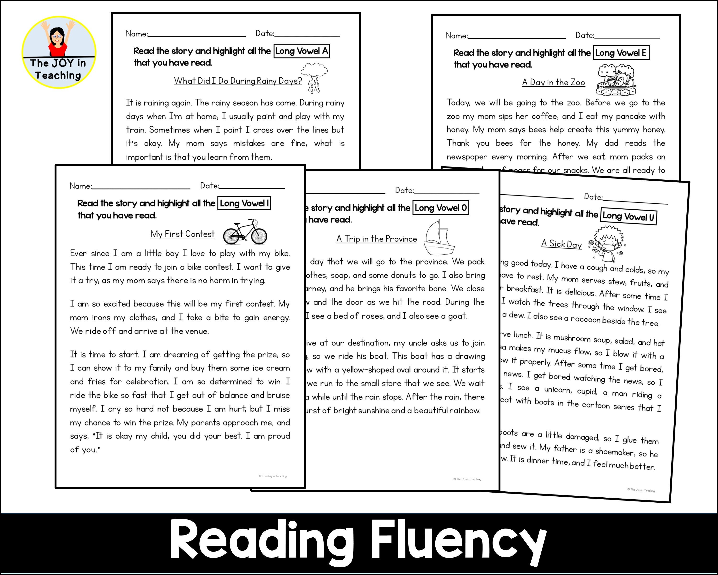 Long Vowel Reading Comprehension Passage - Etsy