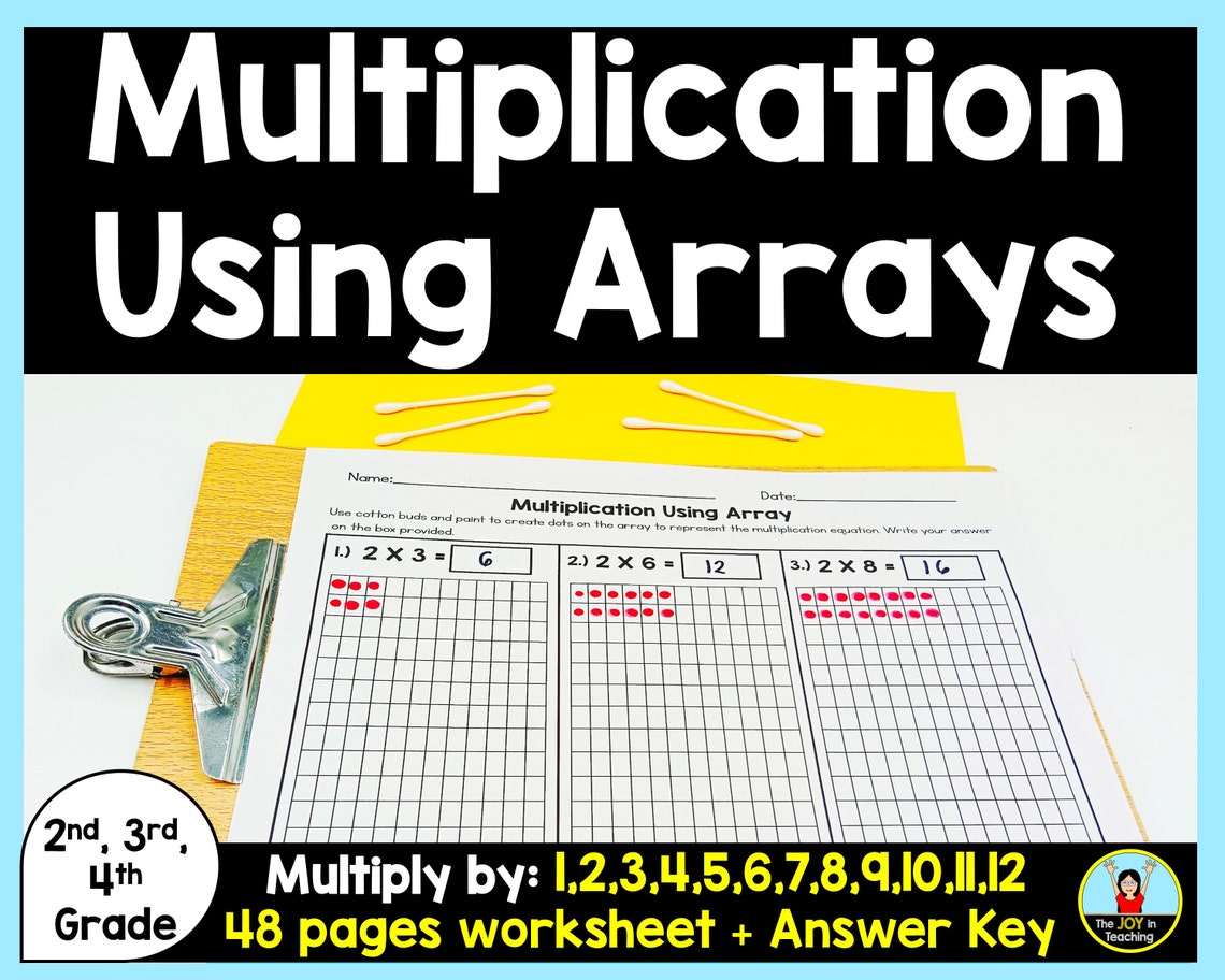 Multiplication Using Array Worksheet - Etsy