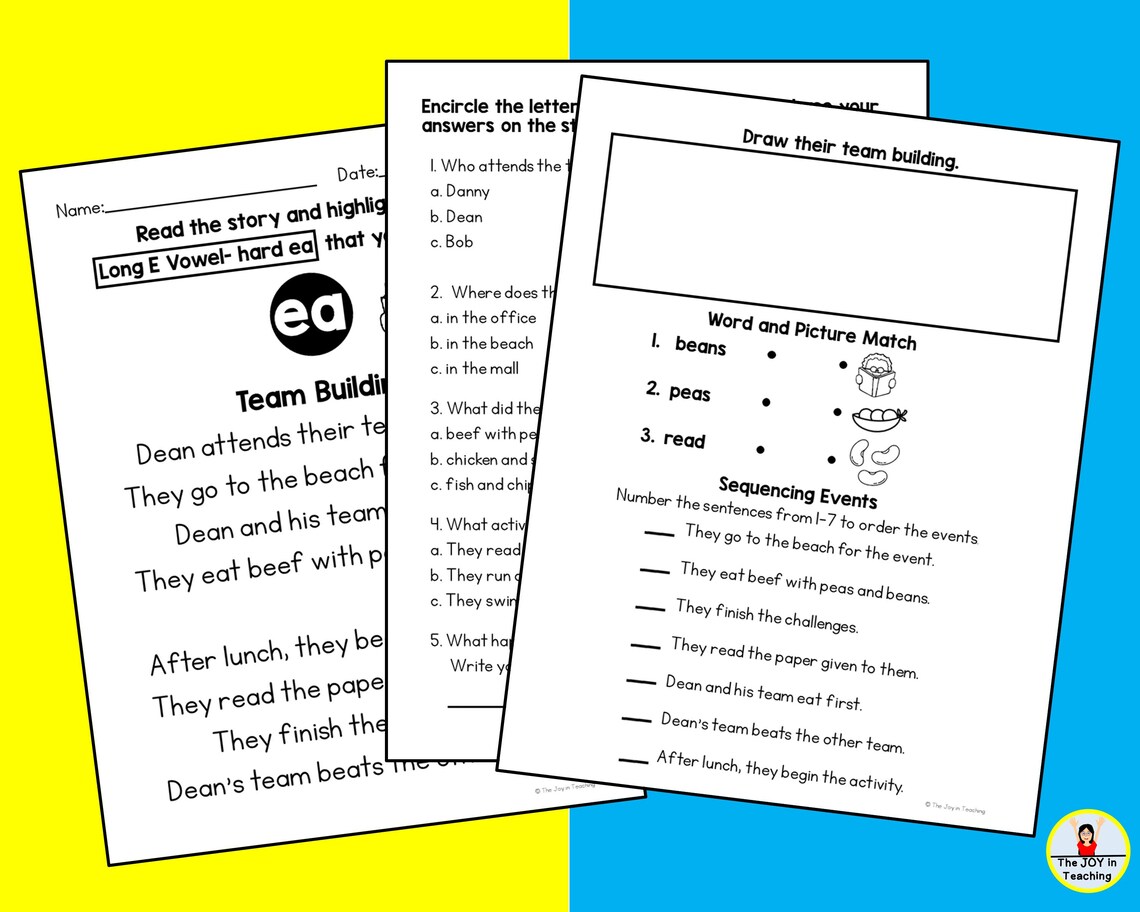 Long Vowel E Reading Comprehension Passage | Etsy