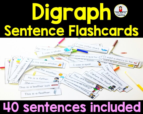 Digraph Sentence Flashcards | Etsy