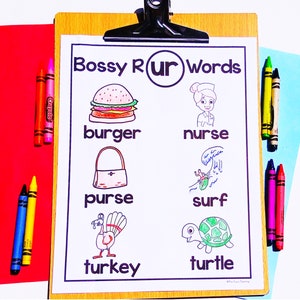 R-controlled Vowel Coloring Pages - Bossy R Coloring Pages - Etsy