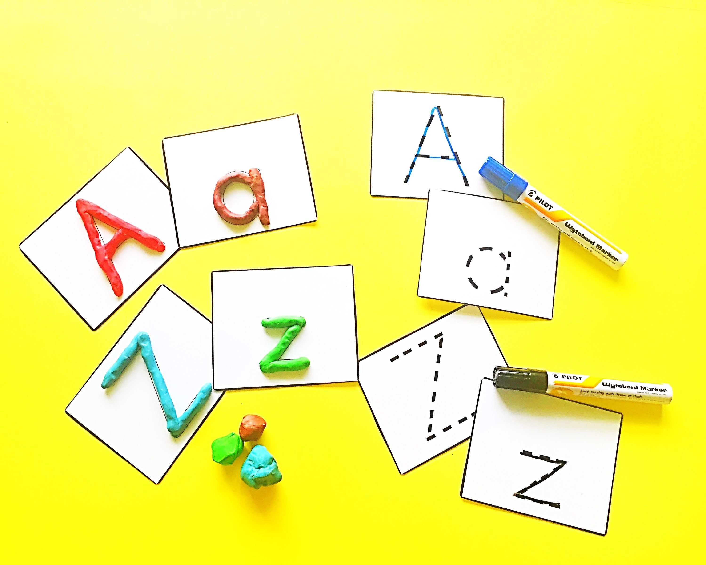 Preschool Alphabet Tracing Flash Cards - Etsy