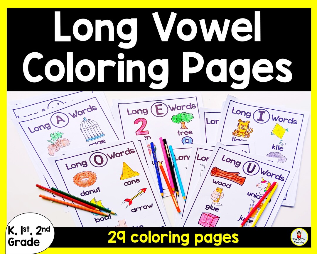 Long Vowel Coloring Pages - Etsy