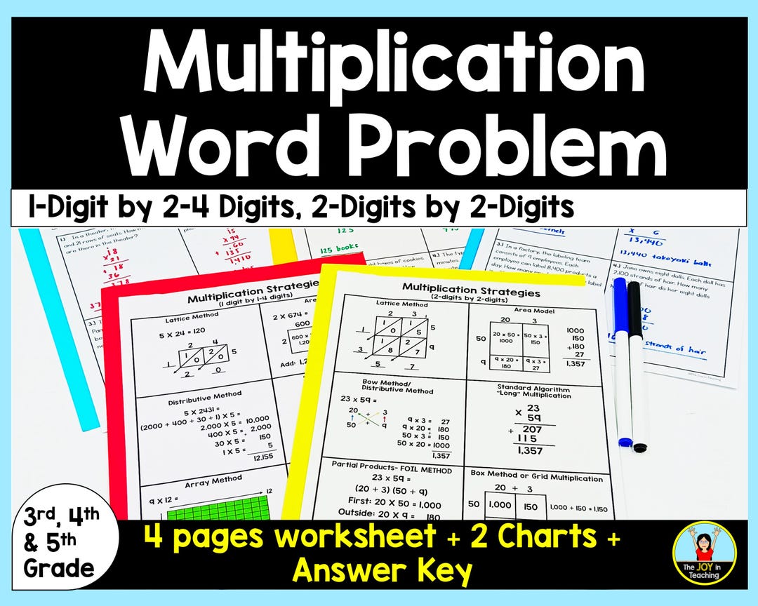 Multiplication Word Problem 2X2, 1X2-4 - Etsy