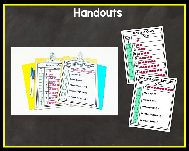 Place Value 11-19 Ones and Tens Base Ten Worksheet - Etsy