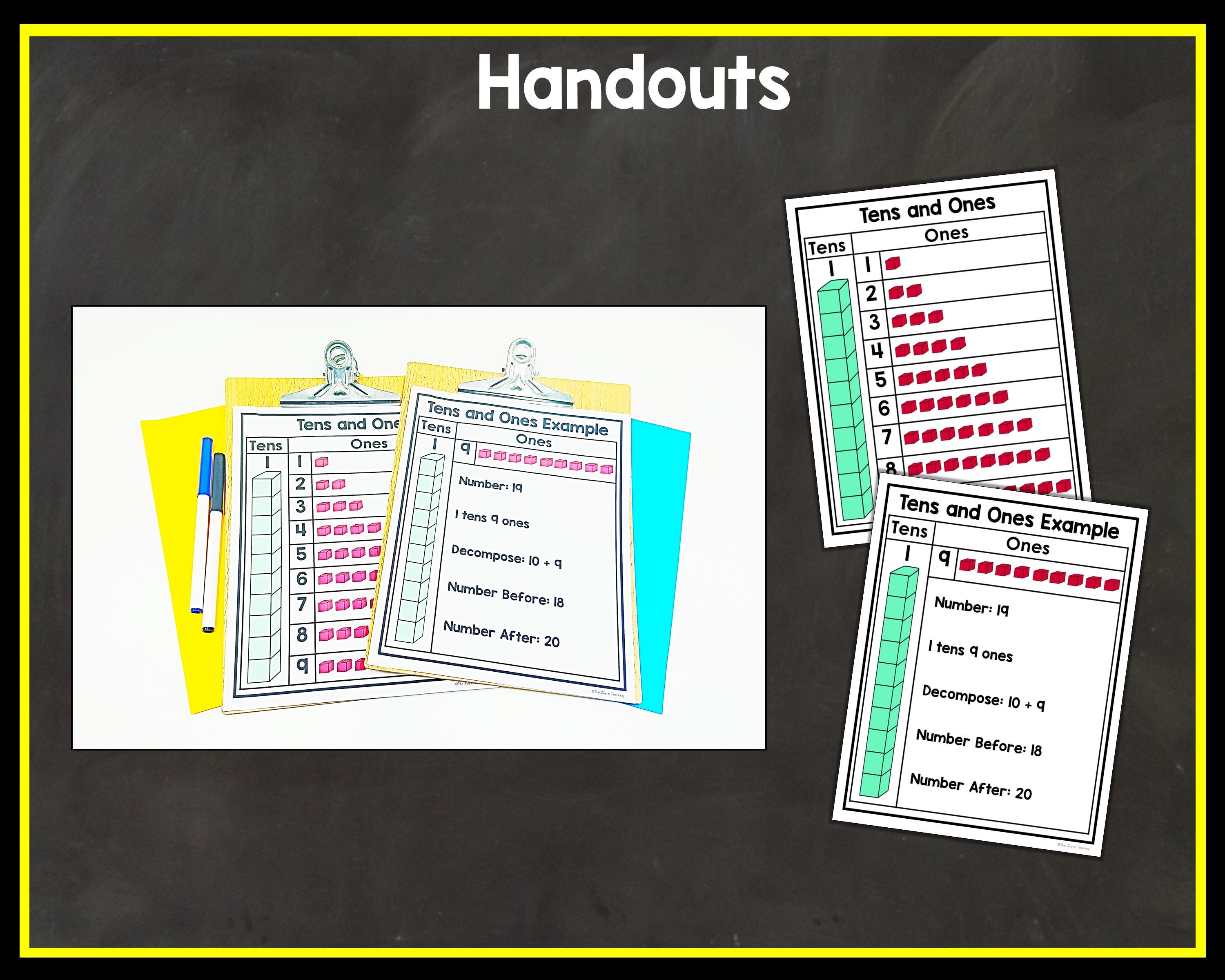 Place Value 11-19 Ones and Tens Base Ten Worksheet - Etsy