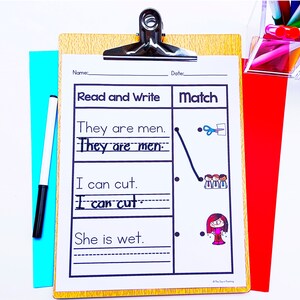 CVC Read, Write, and Match Worksheet - Etsy