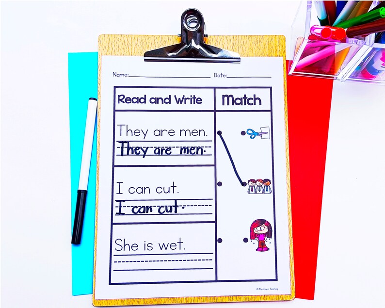 CVC Read, Write, and Match Worksheet - Etsy