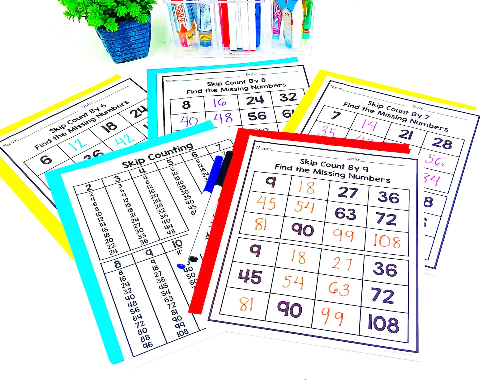 Skip Counting Missing Numbers Worksheet - Etsy