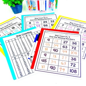 Skip Counting Missing Numbers Worksheet - Etsy