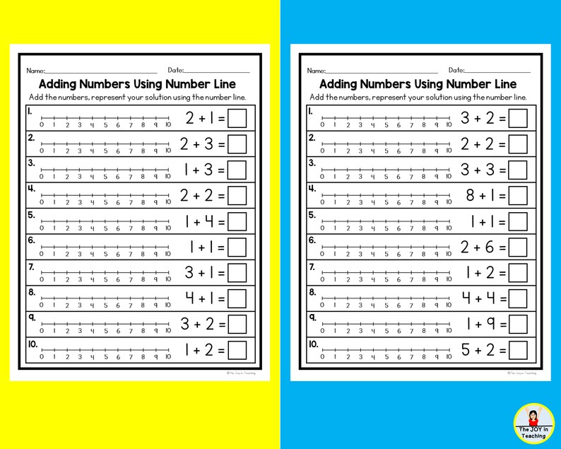Addition Numbers 1-10 Worksheet - Etsy